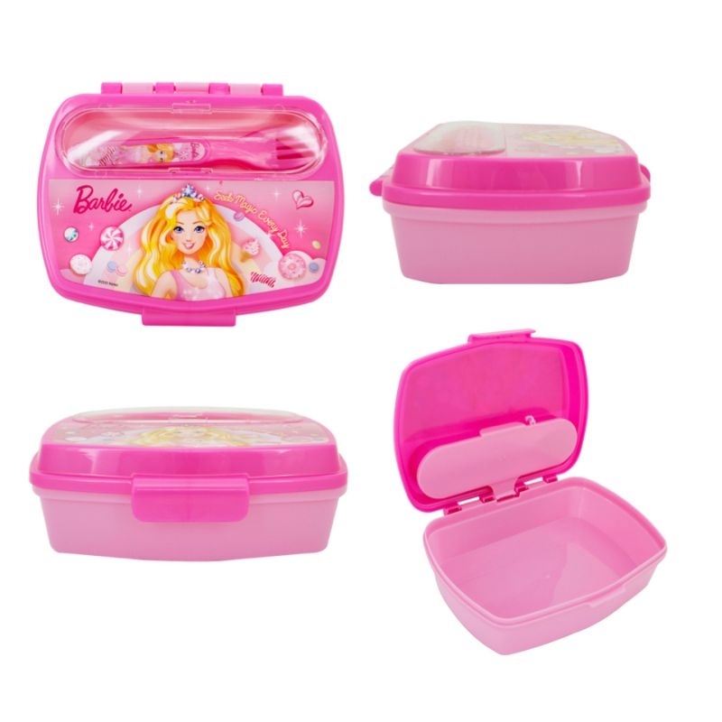 🔥GENUINE🔥Barbie Lunch Box Food Container Comes with Fork & Spoon🍴🥄🍱 ...