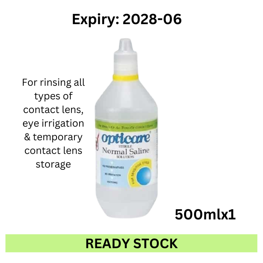 Opticare Normal Saline (Sterile) Solution 500mlx3+120ml / 500ml | Shopee Malaysia