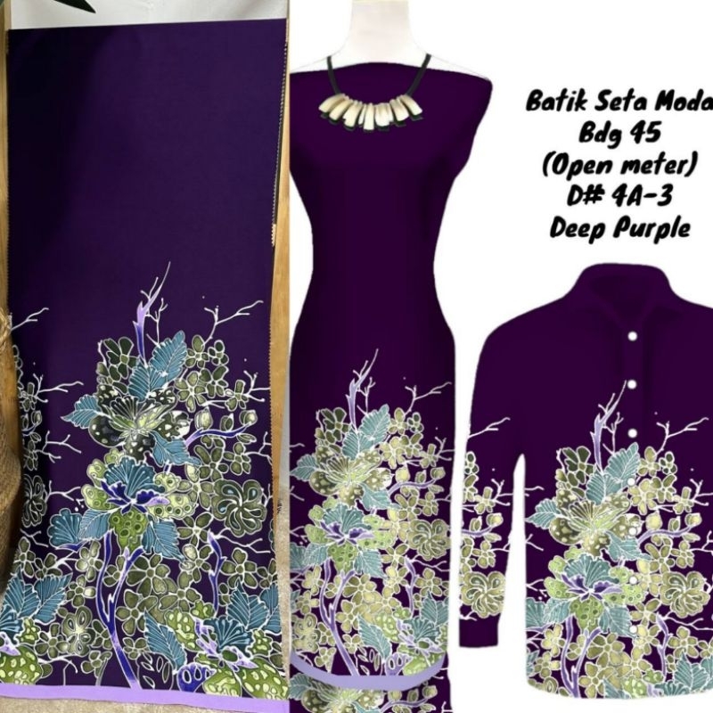 Kain Pasang Batik Seragam Bidang 45 (Open Meter)D#4A-Cream Soft Yellow ...