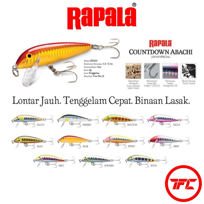 RAPALA Countdown Abachi CDA-5 Lure CDA05 CDA5 | Shopee Malaysia