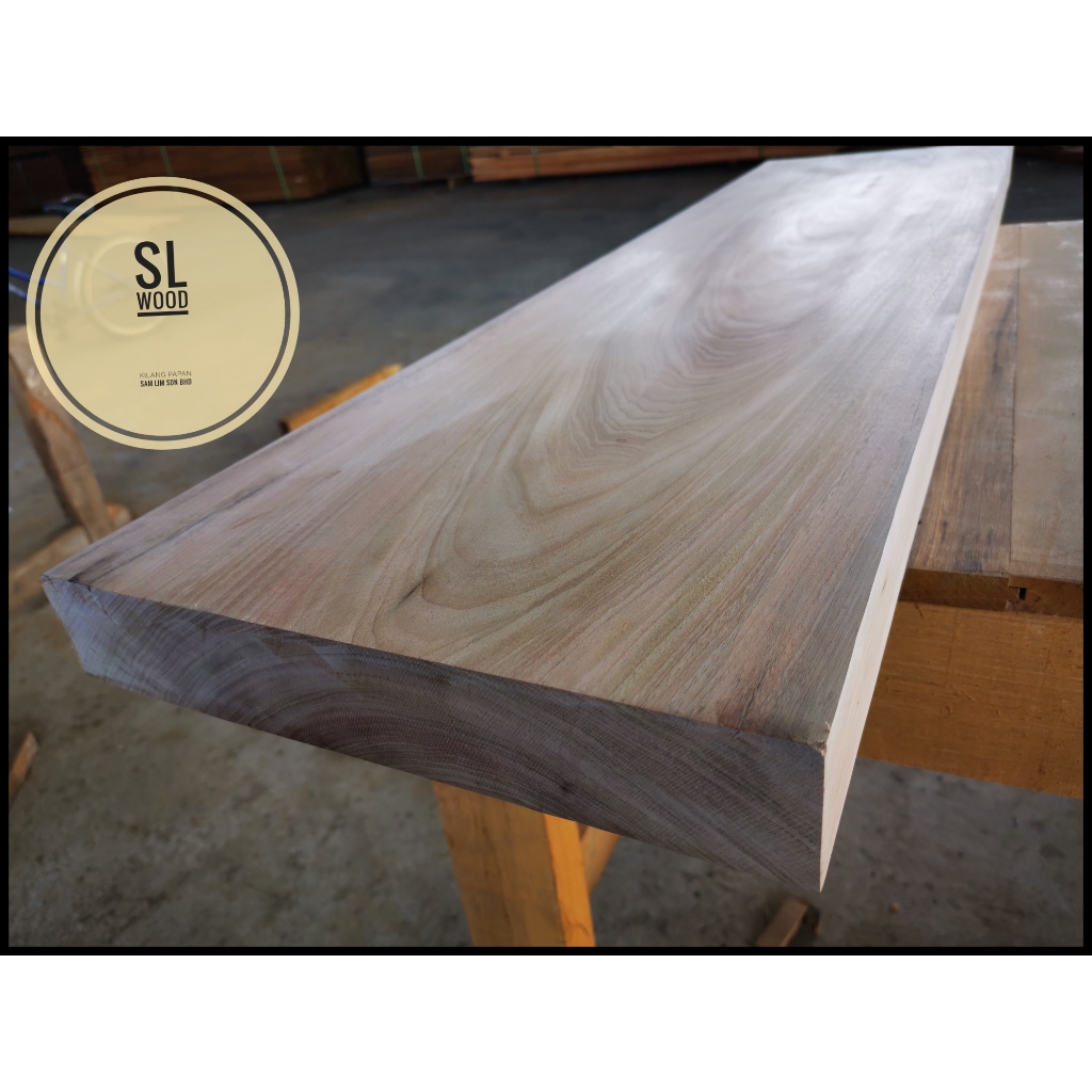 2"(T)inch × 12"(W)inch = 2'FT(L) Feet Surian Batu Flat Edge Slab Smooth ...