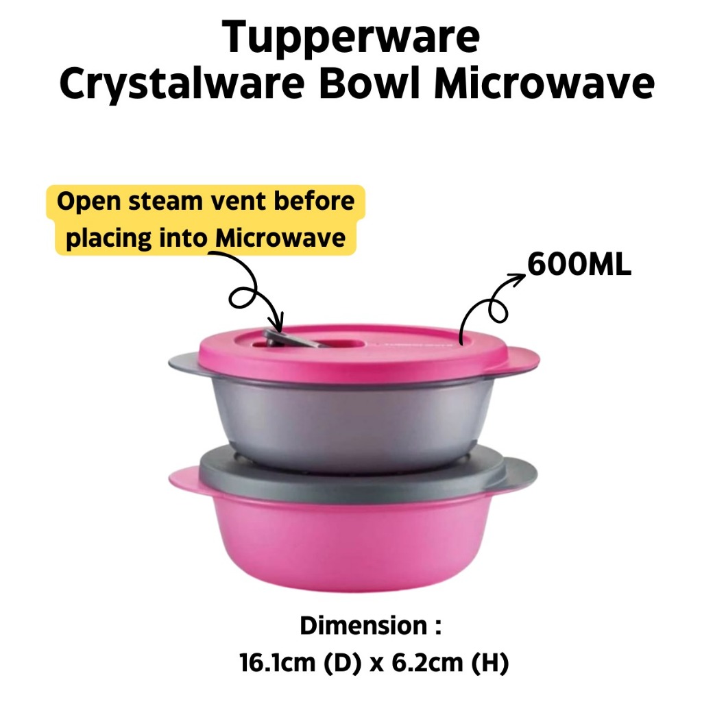 Tupperware Crystalwave Bowl Microwave 600ml 1 Pc Shopee Malaysia