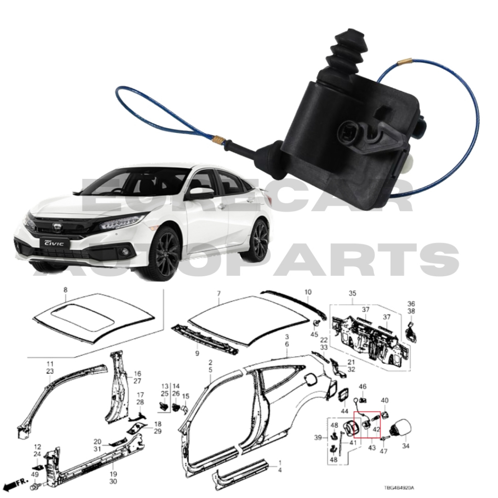 ORIGINAL HONDA CIVIC 2016-2021 FC TEA TBA FUEL LID ACTUATOR ASSY FUEL ...