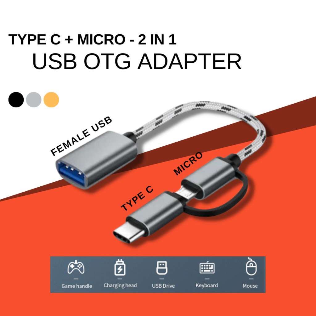 Type-C OTG + Micro 2 in 1 USB OTG Adapter for Android Smart Phone ...