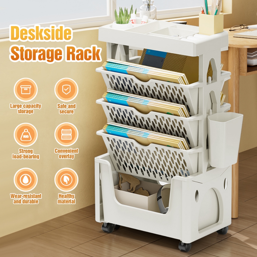 The New Multi-functional Movable Shelving Side Rack Learning Storage ...