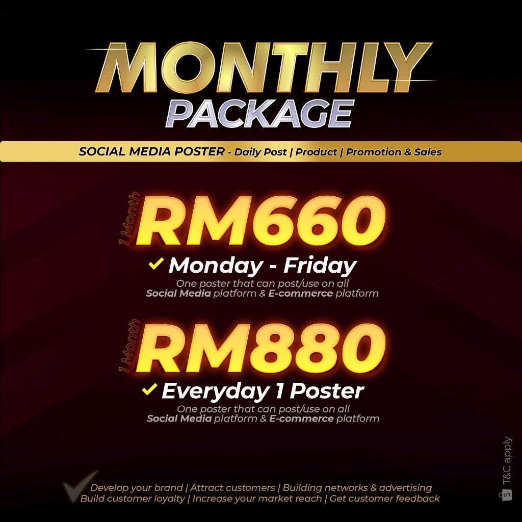Service Design Monthly Pakej - for Social Media Poster | Shopee Malaysia