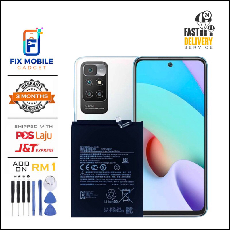 XiaoMi Redmi Note 10 5G/Poco M3 Pro 5G BN5A Battery | Shopee Malaysia