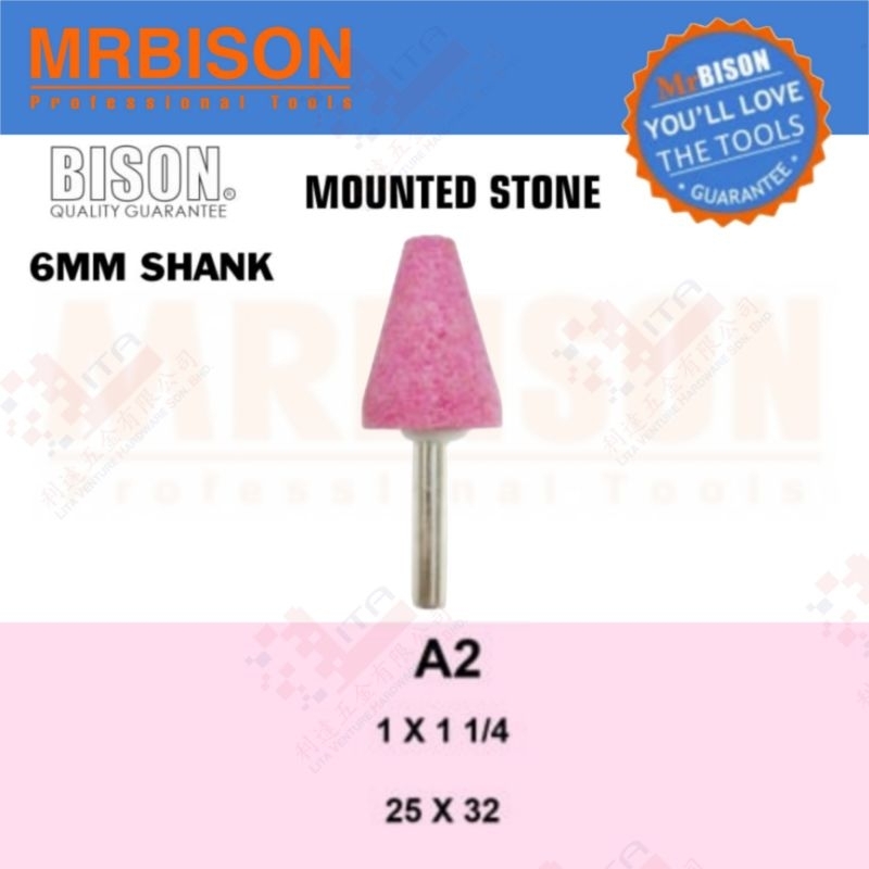 MRBISON MOUNTED STONE 6MM SHANK A2 ABRASIVE STONE GRINIDNG STONE BURR ...