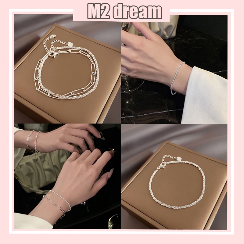 【READY STOCK 】Korean Fashion Bracelet Silver Gypsophila Bracelet Simple ...
