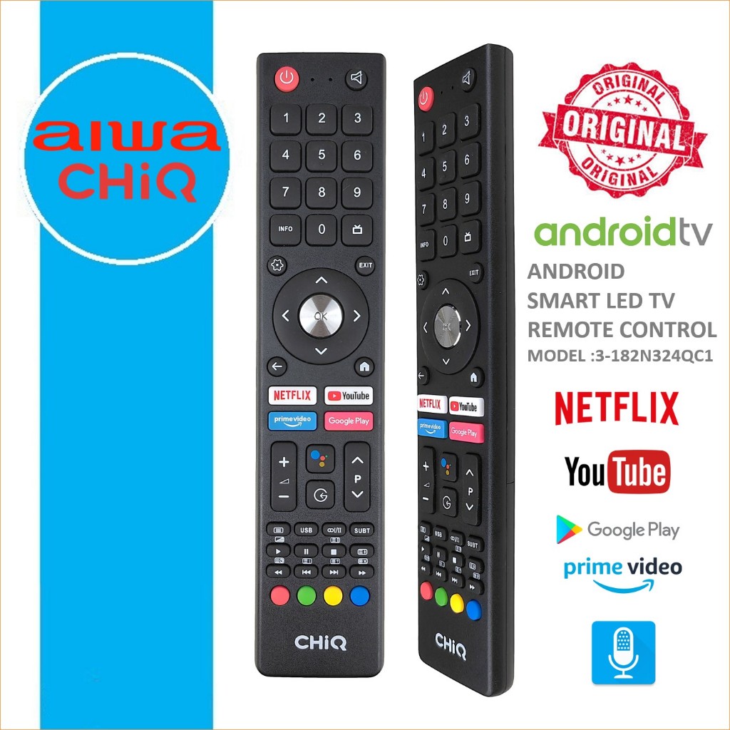 Original CHIQ AIWA Voice Function Android Smart Tv Remote Control Model ...