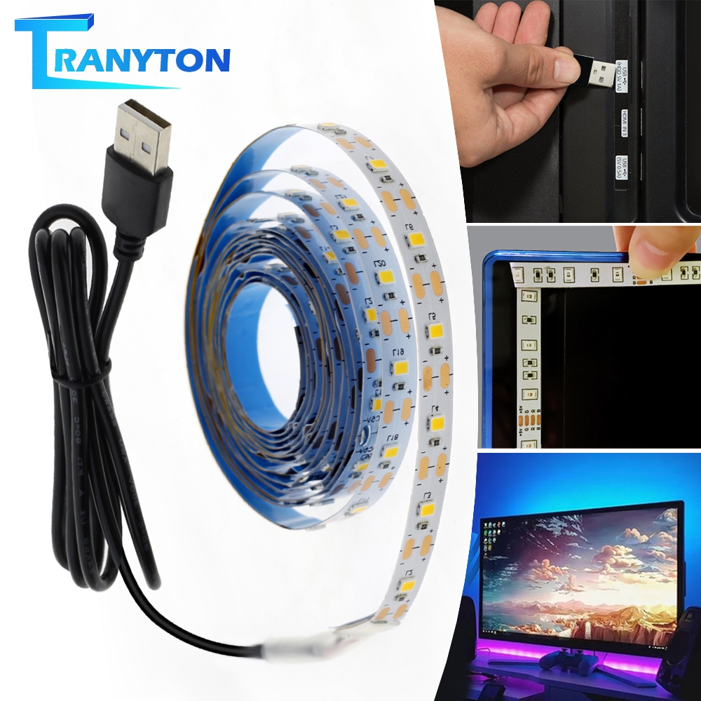 5V USB LED Strip Light 1M 2M Warm White/White/RGB/Blue/Purple/Pink 2835 TV Background Lighting ...