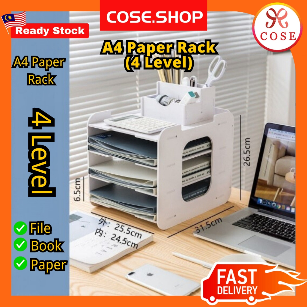 COSE Document Rack Office Table Storage File Organizer Document Rak A4 ...
