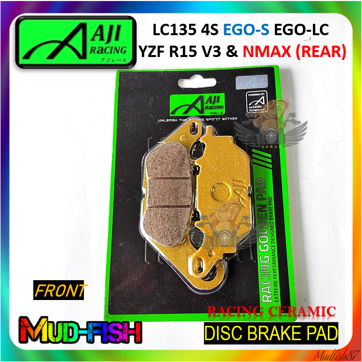AJI RACING CERAMIC GOLD FRONT DISC BRAKE PAD FOR YAMAHA LC135 4S, EGO S ...