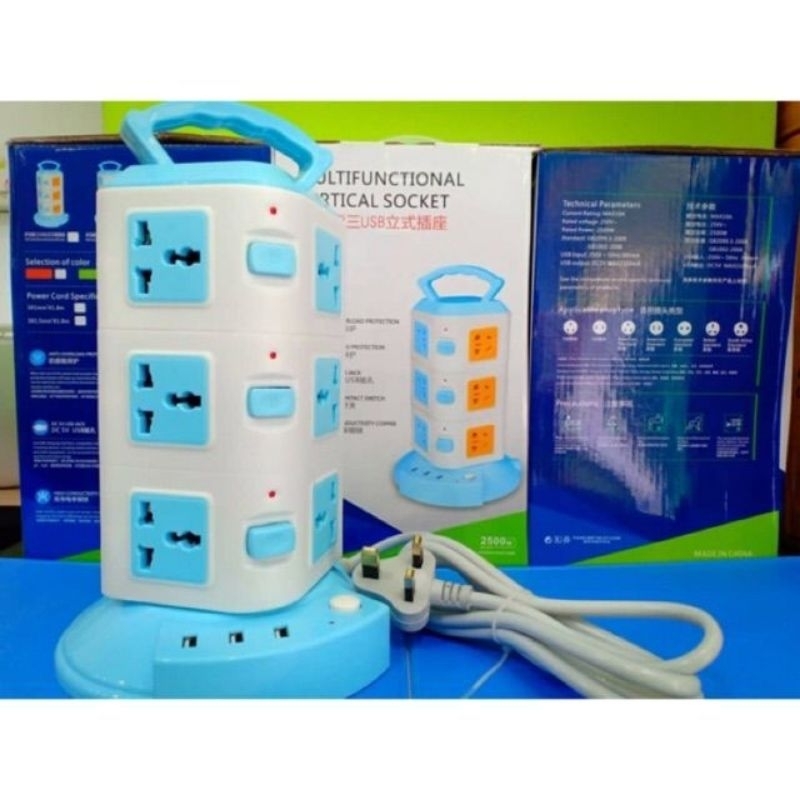 WHOLESALE Multi-function Vertical Power Socket with USB Stereo Plug-in ...