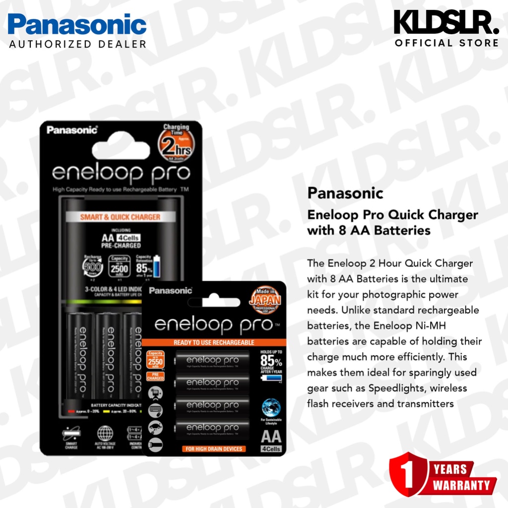 Panasonic Eneloop Pro Battery Charger Smart & Quick Charger + Eneloop ...