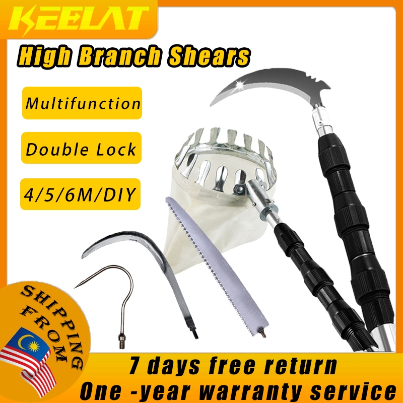 Keelat 6/5/4 Meters High Branch Shears Fruit Picker Tool Sickle Hook ...