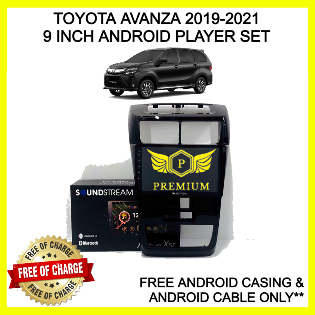 SOUNDSTREAM TOYOTA AVANZA 2019-2021 MANUAL A/C 9INCH ANDROID PLAYER SET ...