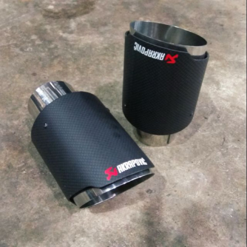 Stainless Steel Akrapovic Matte Carbon Car Exhaust Tip #Straight Tip# ...