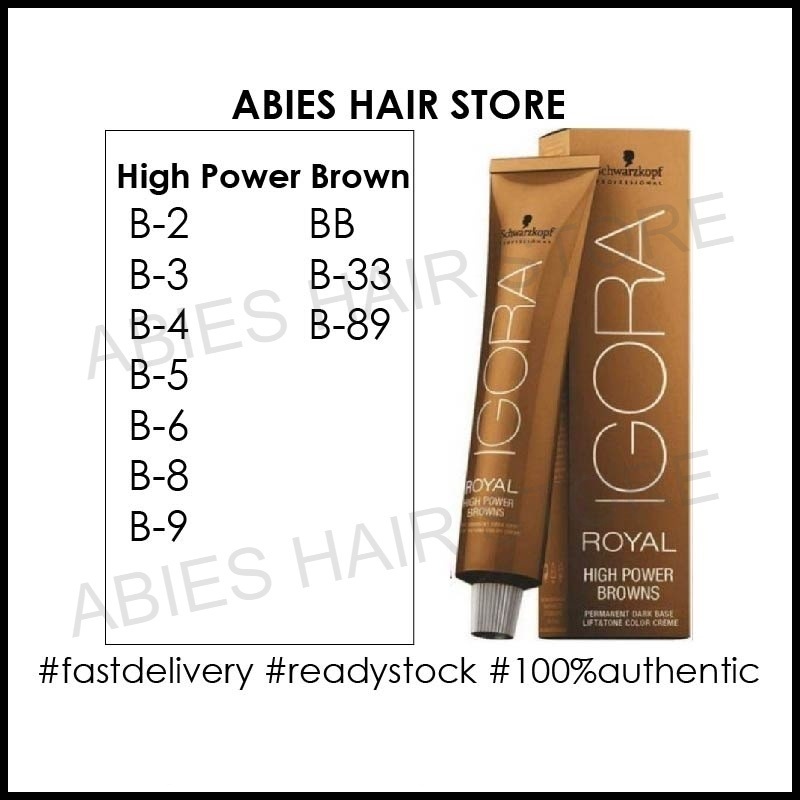 (High Power Brown) Schwarzkopf Igora Royal Color Tube 60ml (Developer ...