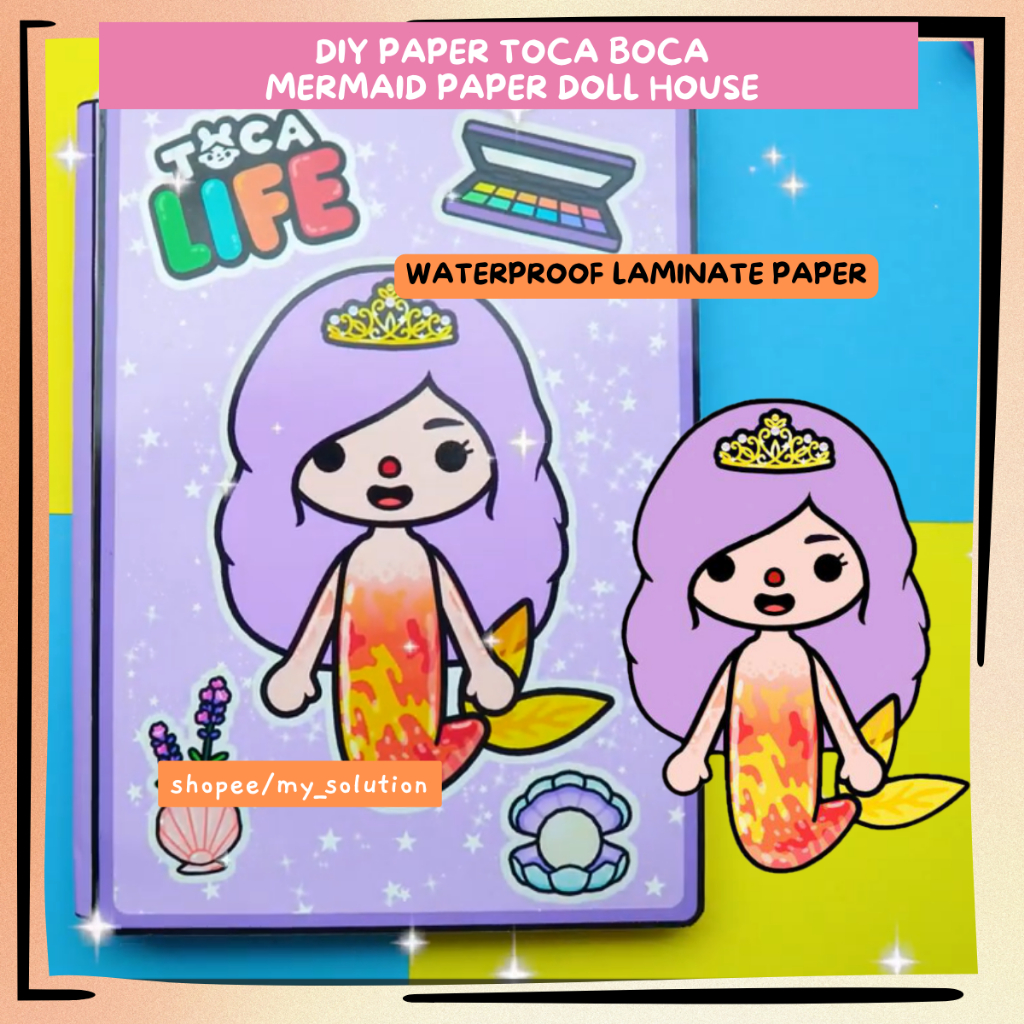 Paper Doll House Toca Boca Paperdoll Toca Mermaid Paper Book DIY ...