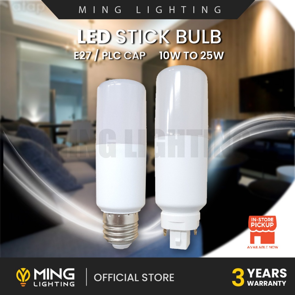 LED PLC E27 Stick Round A Bulb 5W 10W 15W 20W 25W Energy Saving Mentol Lampu Meja Siling Ceiling ...