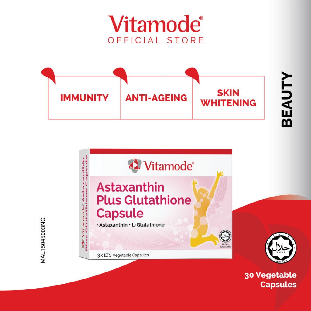 VITAMODE Astaxanthin Plus Glutathione Capsule [Skin Health] | Shopee Malaysia