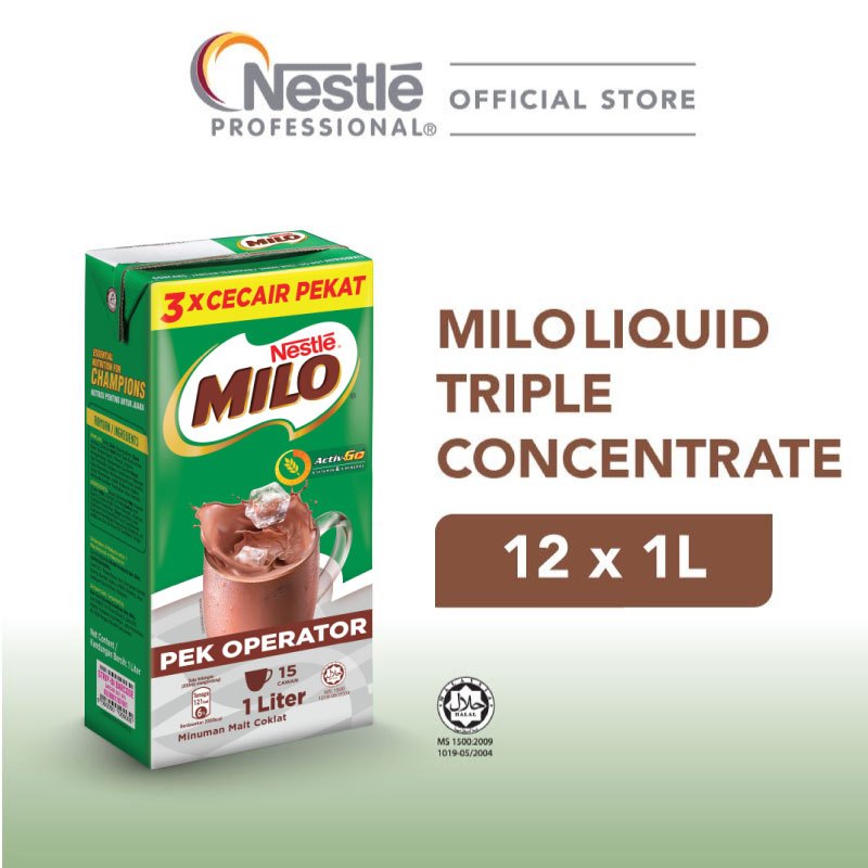 MILO Liquid Triple Concentrate - 1L x 12 (1 carton) | Shopee Malaysia