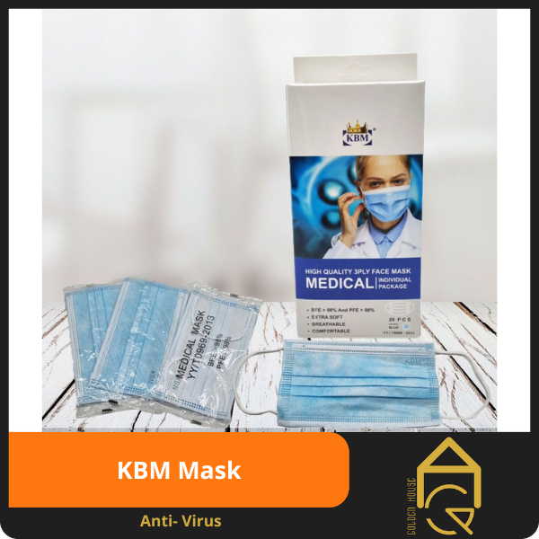 🔥𝗥𝗘𝗔𝗗𝗬 𝗦𝗧𝗢𝗖𝗞🔥 KBM Blue Medical Face Mask [ 20pcs with Individual ...