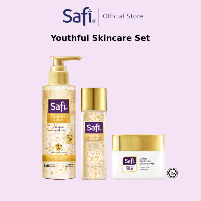 Safi Youth Gold Lifting 24K Serum Cleanser (150ml) + Essence (35ml ...