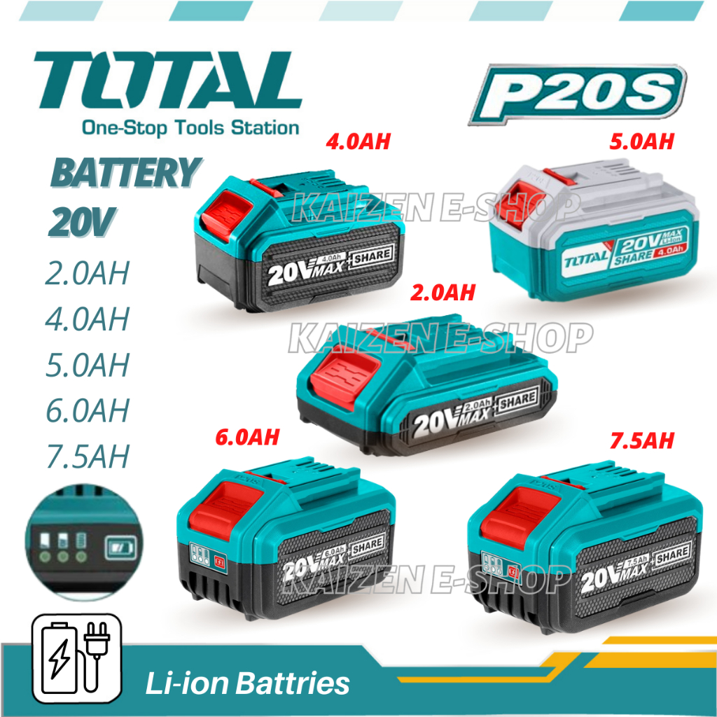 TOTAL P20S LITHIUM-ION BATTERY 20V [ 4.0ah - TFBLI2002 , 5.0ah ...