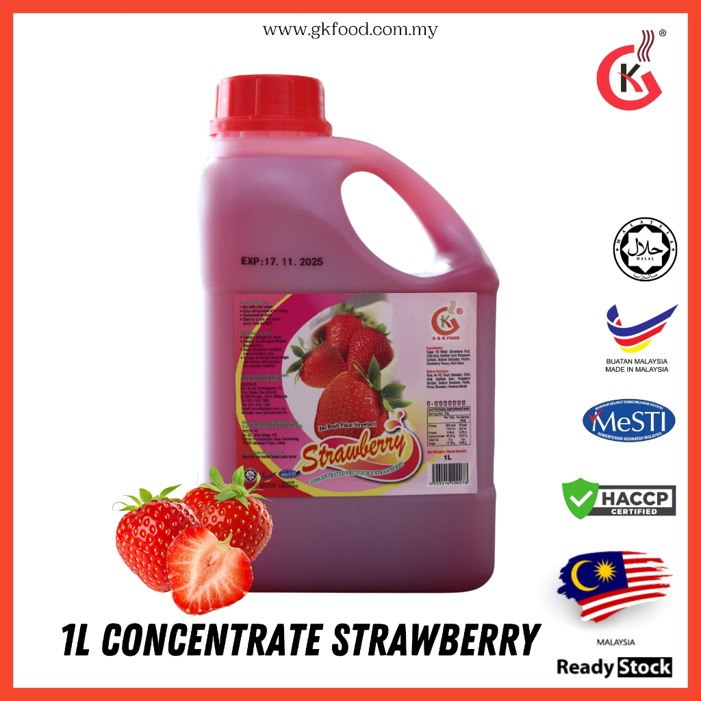 G&K 1:8 Concentrate Strawberry Juice 5kg(4L) | Jus Pekat Halal | air ...