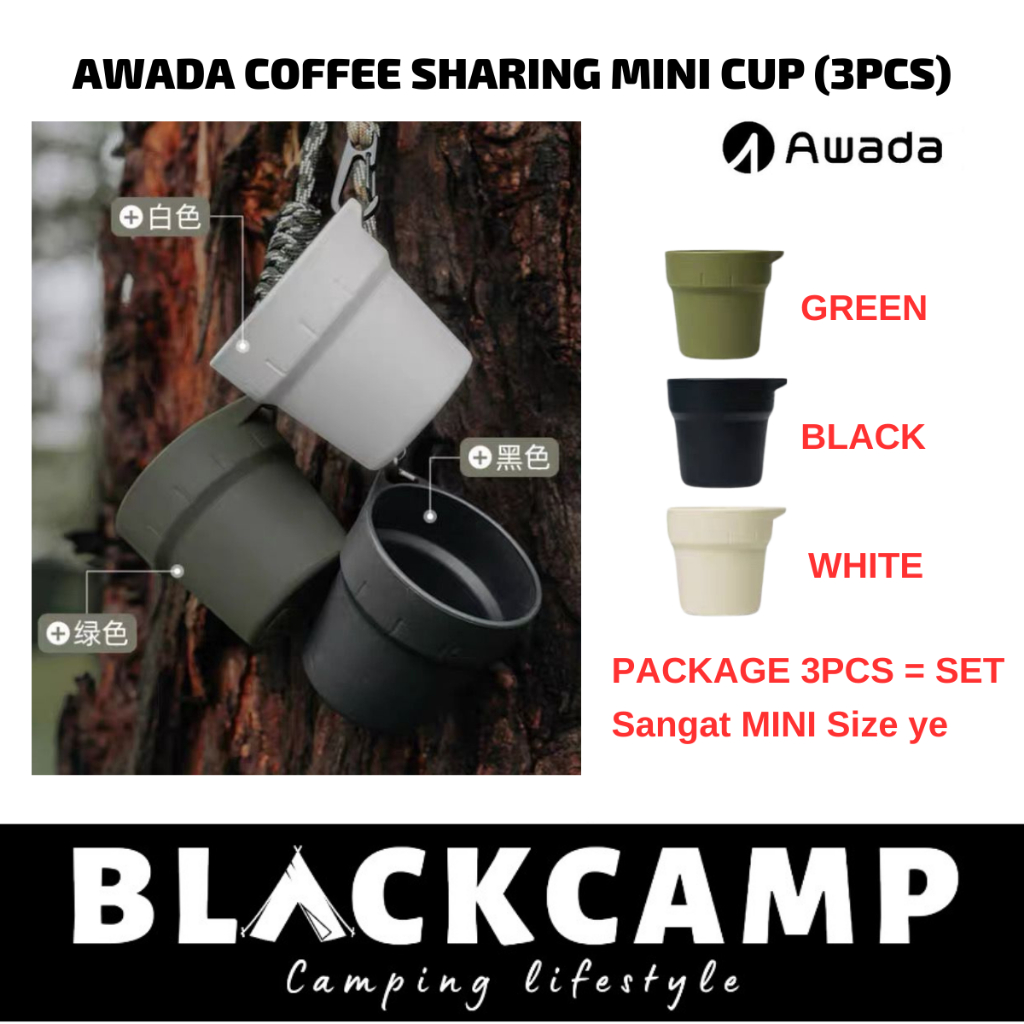 Awada Coffee Sharing Cup 3pcs Stackable Portable Mini Size Hanging ...