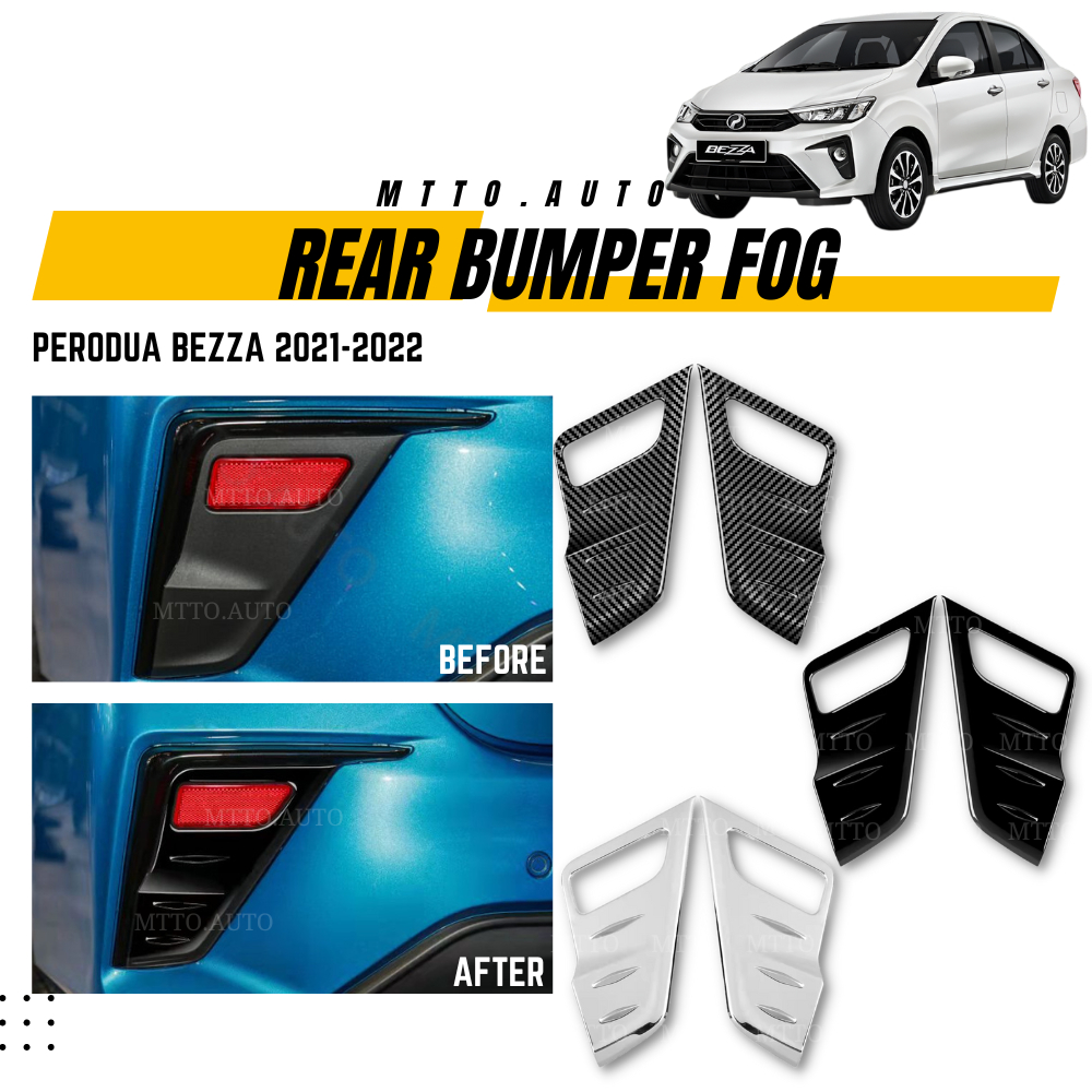 MTTO Perodua Bezza 2021-2022 Car Rear Bumper Fog Tail Back Lamp Frame ...