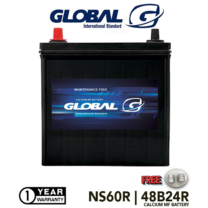 BATERI KERETA Global NS60R (Small + F.O.C Adapter) 48B24R & 60B24R or ...