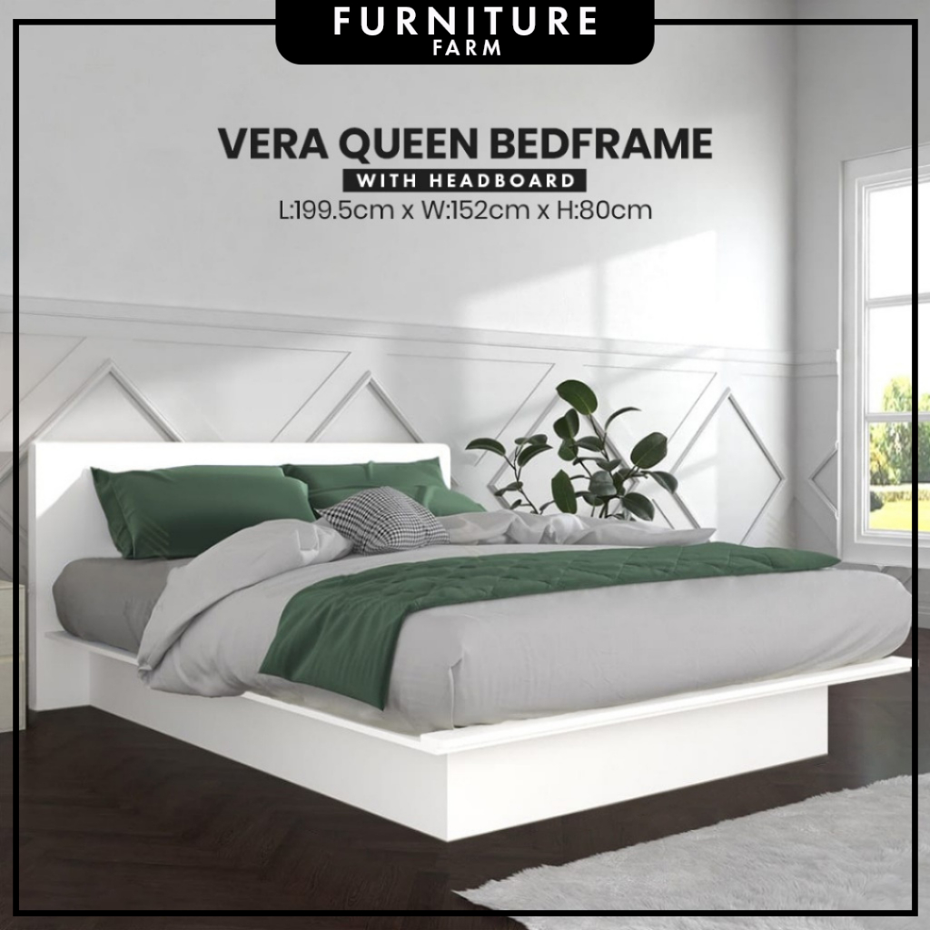 F&F : Vera Queen Bed Frame / Wooden Platform Bed Katil / wooden bedframe / katil kayu | Shopee ...