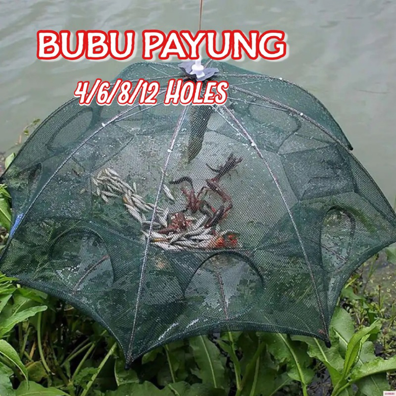 【KTE】 Bubu Payung Jala Jaring ikan udang Folding Fishing Net Shrimp ...