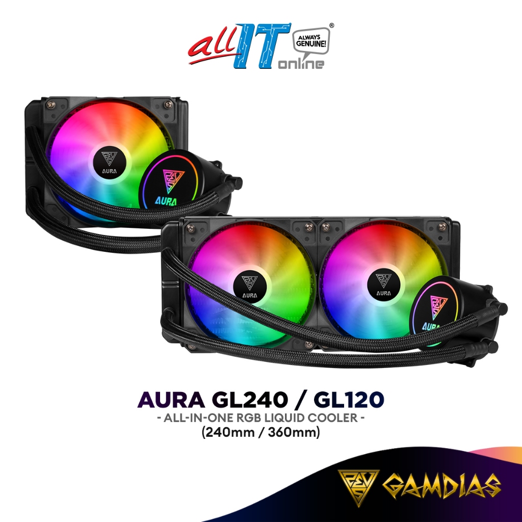 GAMDIAS AURA GL240 / GL120 All-in-One RGB CPU Cooler | Intel & AMD CPU AiO Liquid Cooler ...