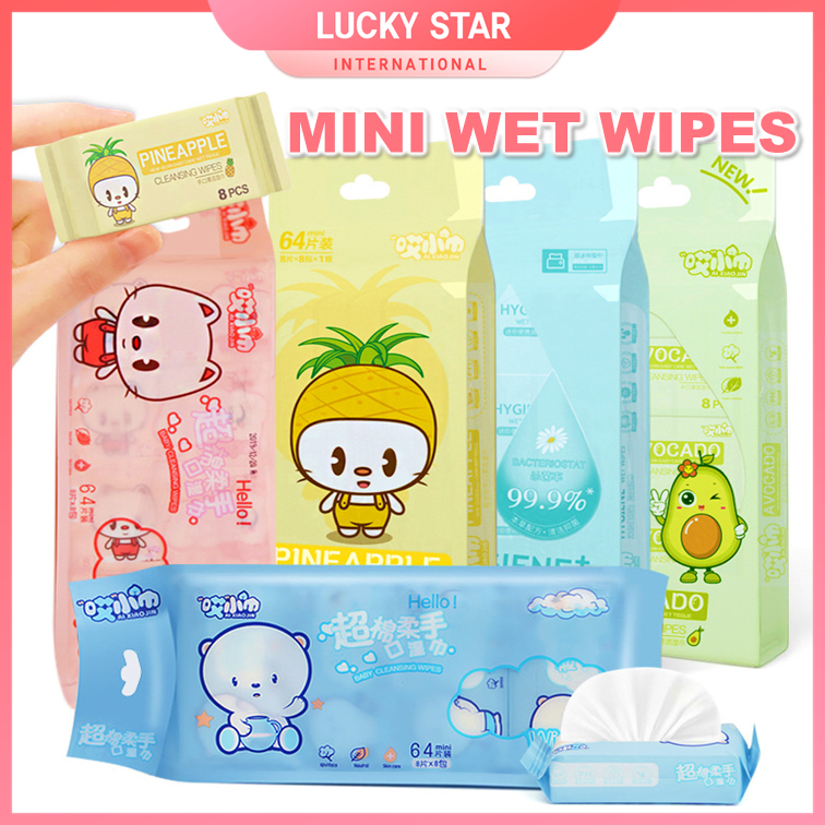 Mini Wet Tissue Face & Hand Cleansing Wet Wipes Skin Friendly RO ...