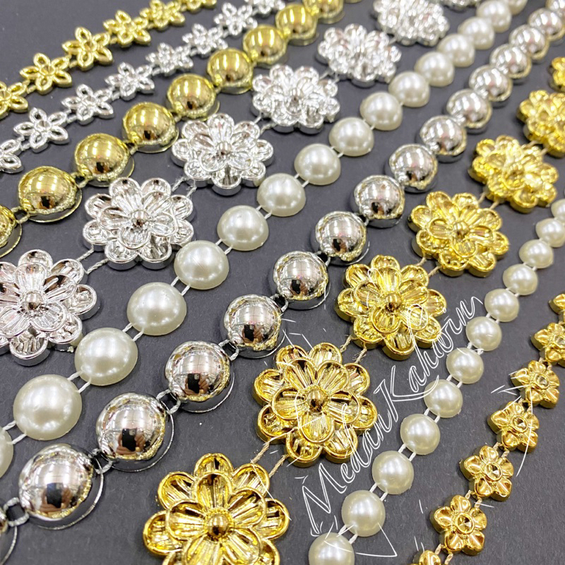 #RL0380/40 (50cm, meter) Lace Manik pakaian Beads Lace for cloth @ 17 ...