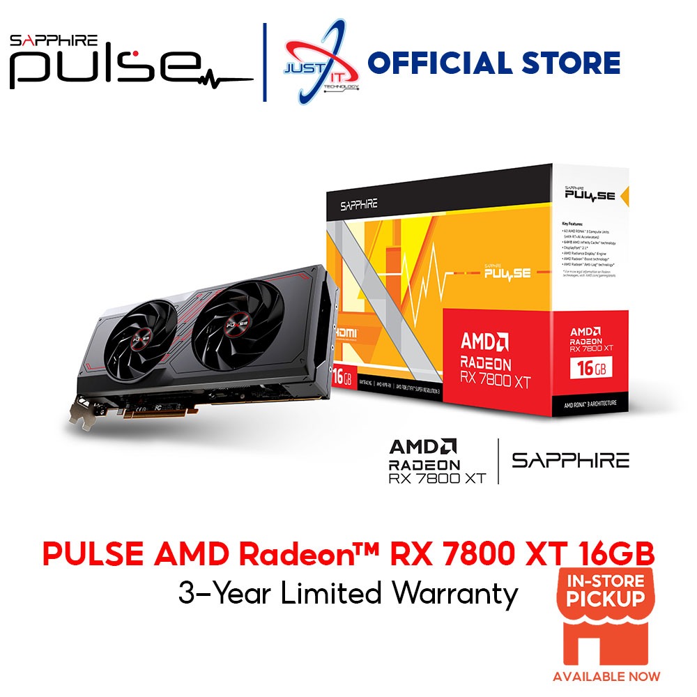 SAPPHIRE PULSE RX 7800 XT 16GB DDR6 GRAPHICS CARD ( SAP-11330-02-20G ...