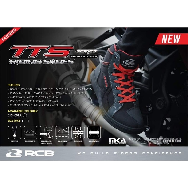 RCB RIDING SHOES TTS SERIES KASUT RIDE RACING BOY MOTORCYCLE SHOE ...