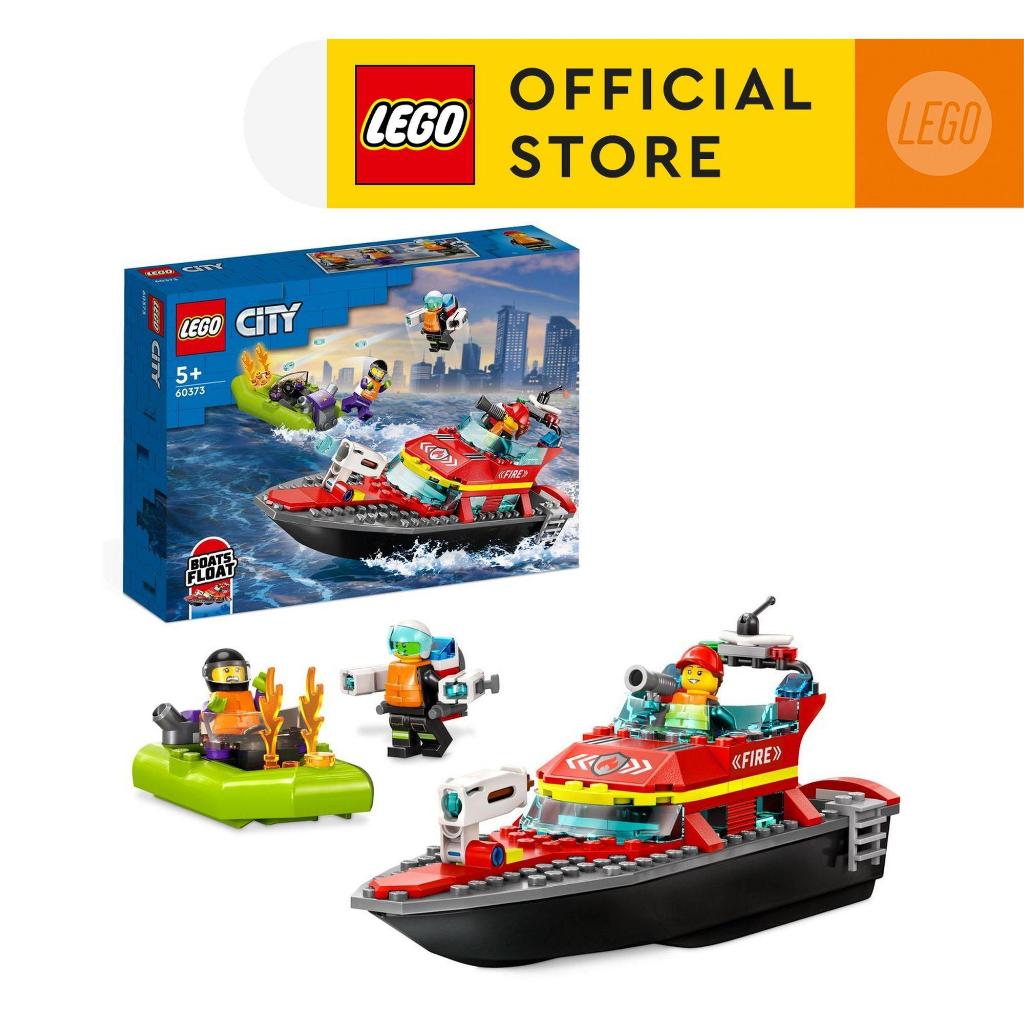 LEGO Firefighter Truck Toy Fire Rescue Boat Building City Set 60373 ...