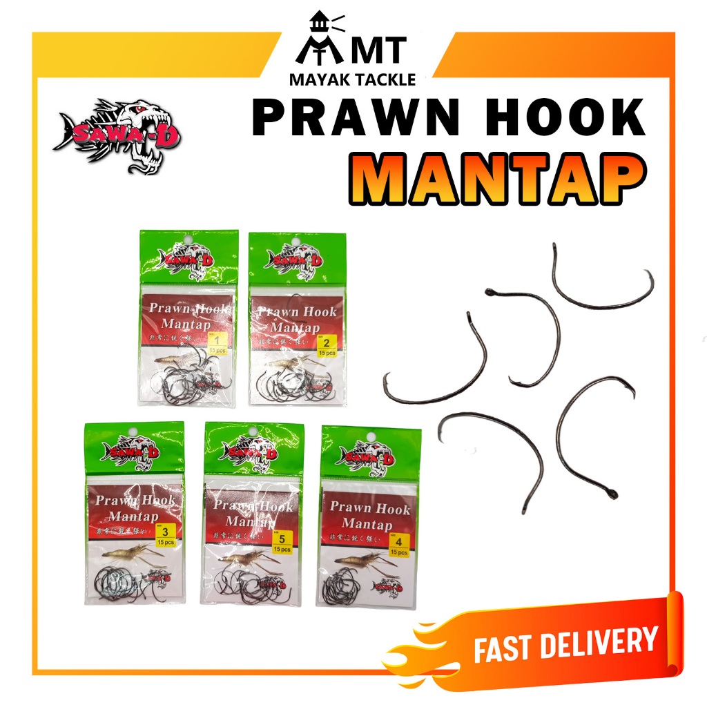 SAWA-D PRAWN HOOK MANTAP 15PCS | Shopee Malaysia