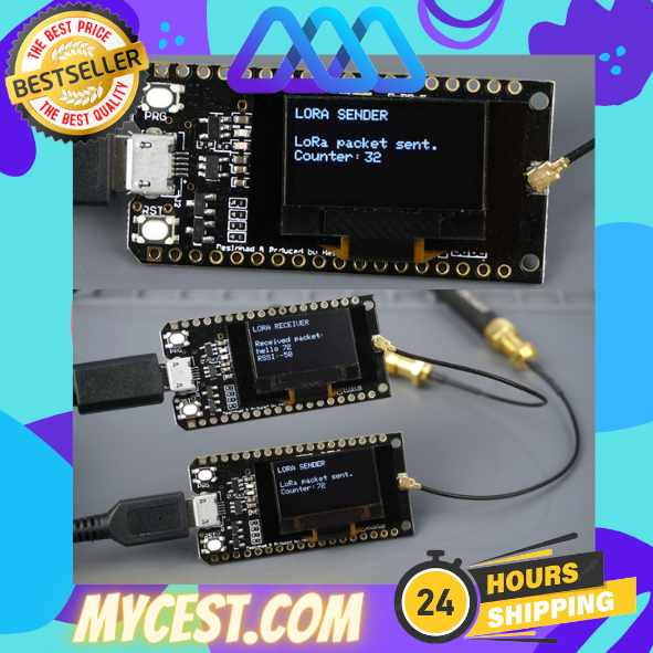 Ttgo Lora32 868915mhz Sx1276 Esp32 Oled Display Bluetooth Wifi Lora Development Board Shopee 