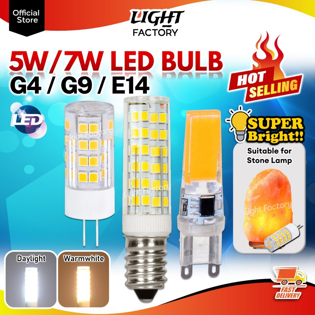 LED Bulb G4 G9 E14 5W 7W SMD COB Corn LED Silicone Crystal Light Lamp ...