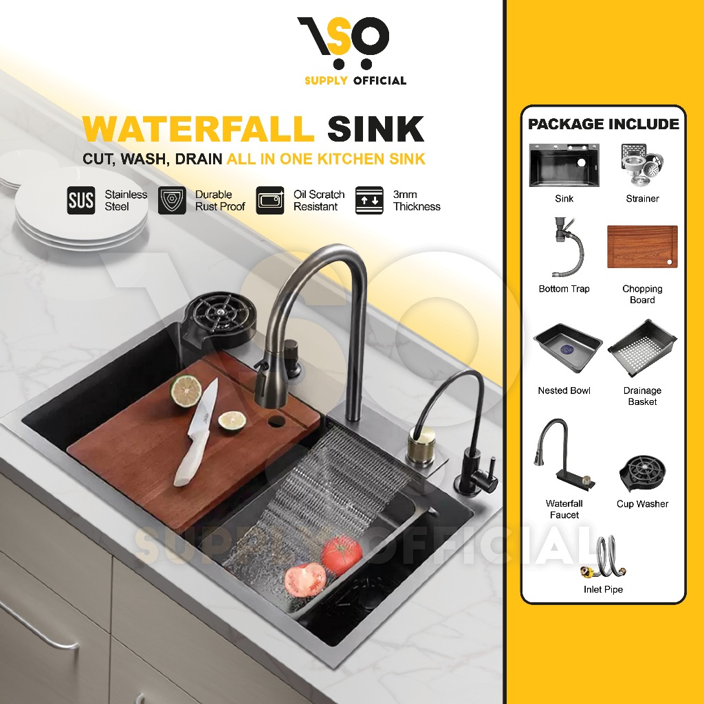 Nano Stainless Steel Kitchen Sink Handmade Kitchen Undermount / Top ...