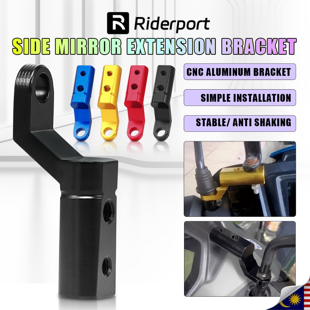 Y15 LC135 CNC Alloy Motorcycle Side Mirror Extension Bar Bracket M6 M8 ...