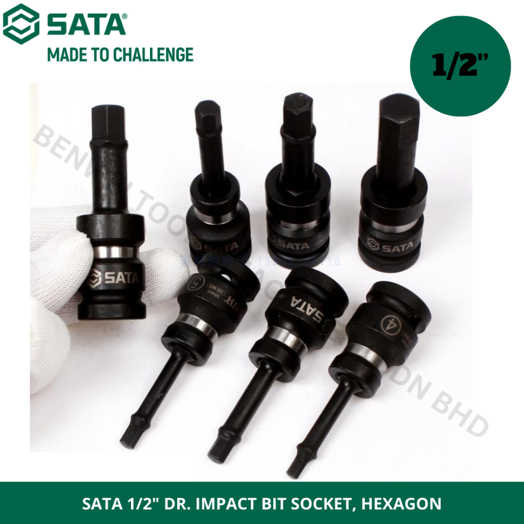 (ND) SATA 1/2" DR. IMPACT BIT SOCKET, HEXAGON / 4MM 5MM 6MM 7MM 8MM ...