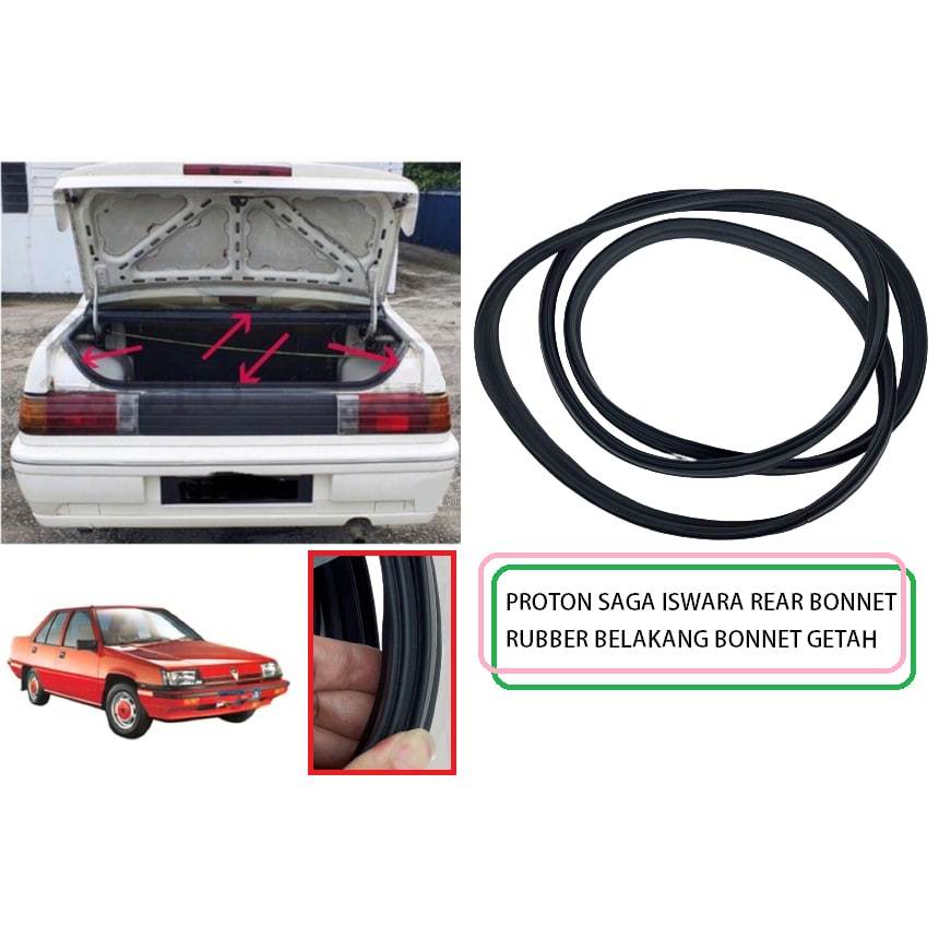 PROTON SAGA ISWARA REAR BONNET RUBBER | Shopee Malaysia