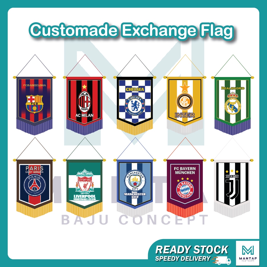 PENNANT FLAG EXCHANGE FLAG MADE CUSTOM FULL COLOUR MATERIAL POLYESTER CENDERAHATI BENDERA ...